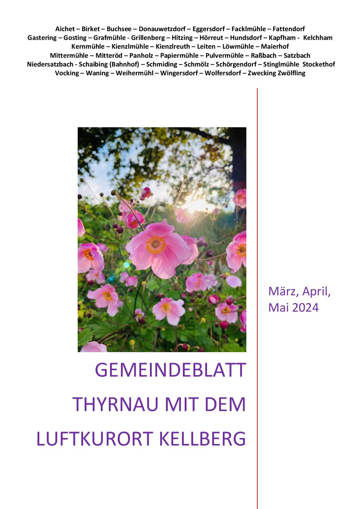 Gemeindeblatt 01/2024 – Gemeinde Thyrnau